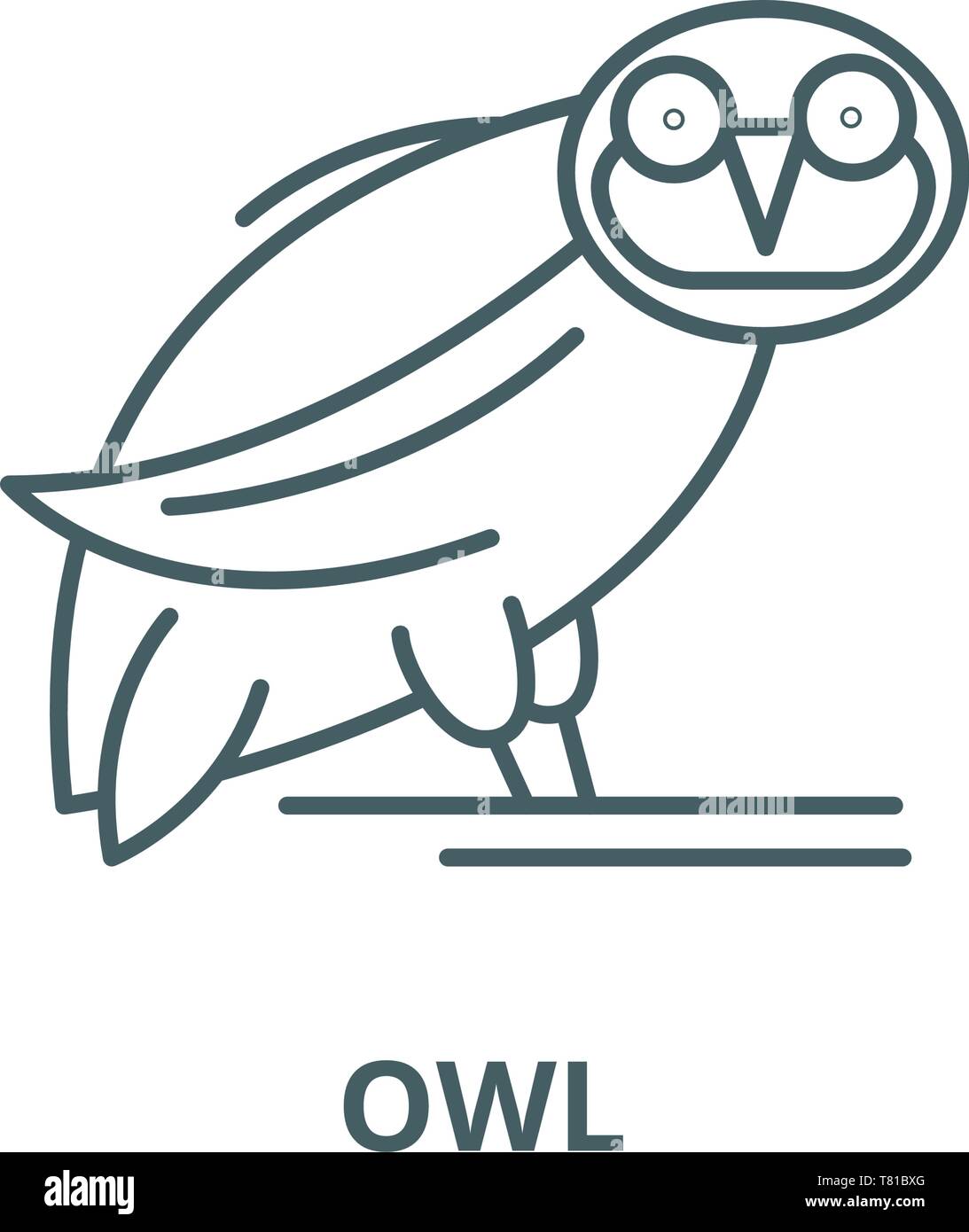 Owl vector line icon, linear concept, outline sign, symbol Stock Vector ...