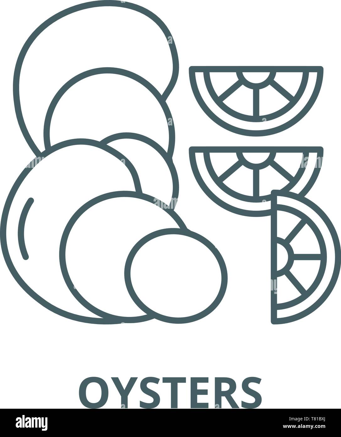 Oysters vector line icon, linear concept, outline sign, symbol Stock ...