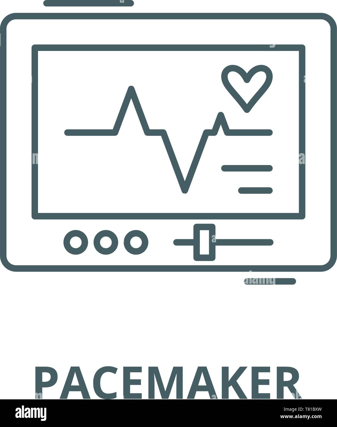 Pacemaker vector line icon, linear concept, outline sign, symbol Stock Vector Image & Art - Alamy
