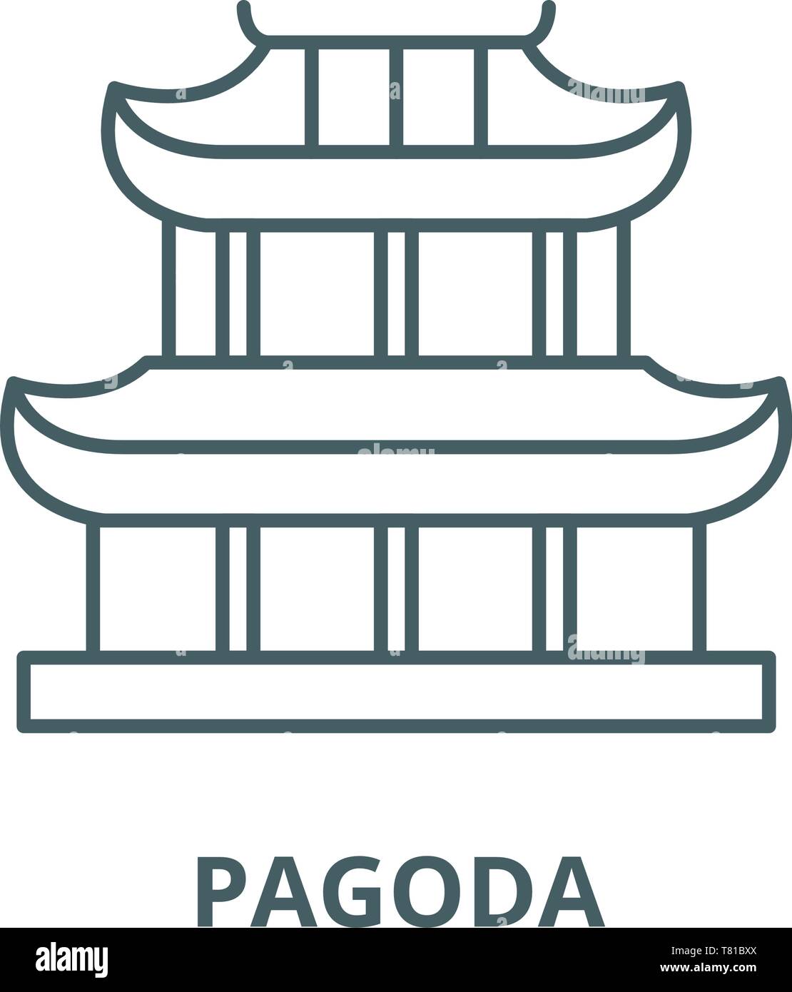 Pagoda vector line icon, linear concept, outline sign, symbol Stock ...