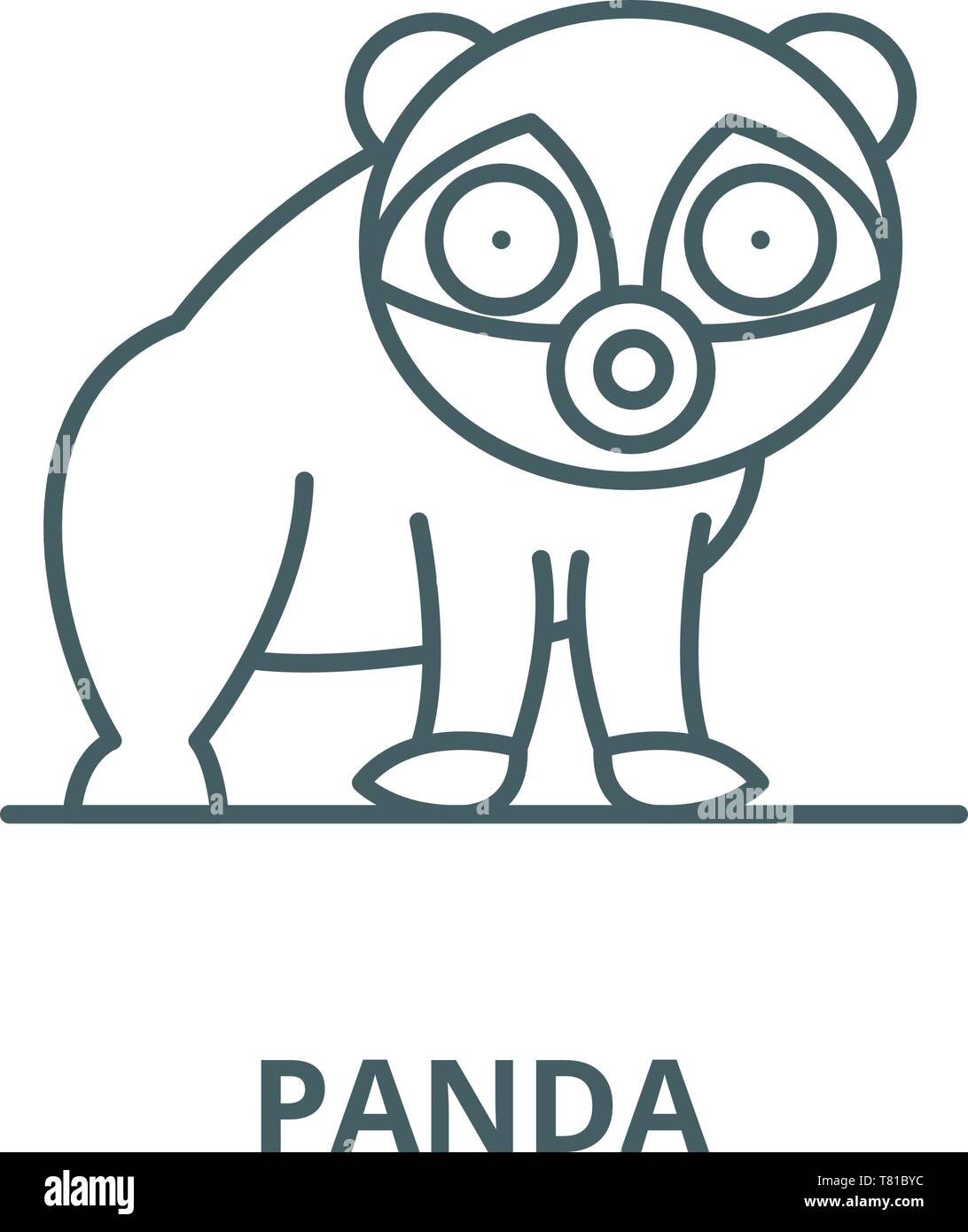 Panda vector line icon, linear concept, outline sign, symbol Stock ...