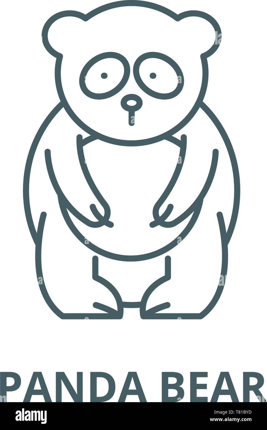 Panda bear vector line icon, linear concept, outline sign, symbol Stock ...