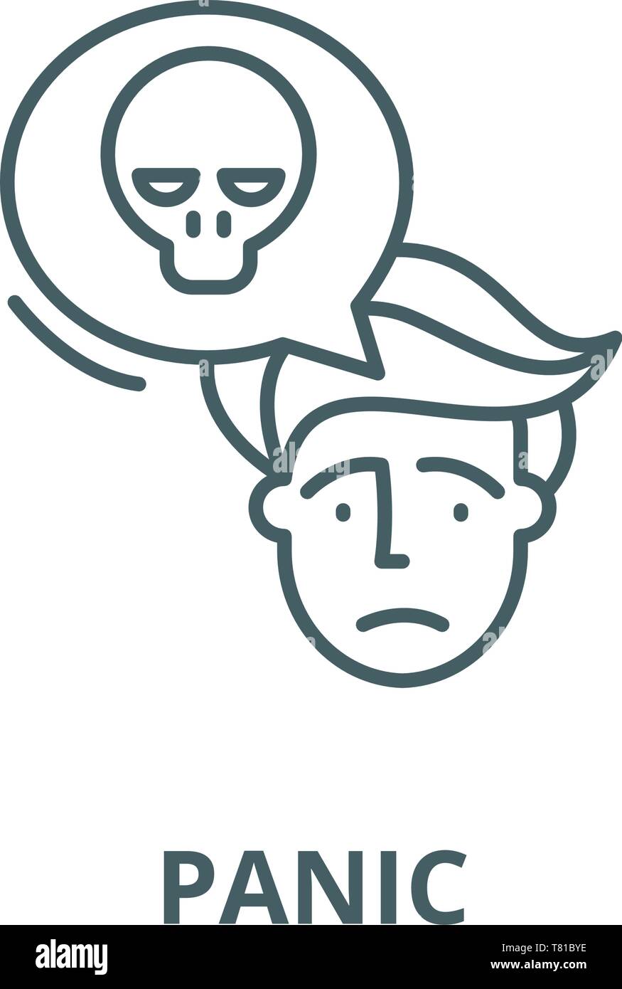 Panic vector line icon, linear concept, outline sign, symbol Stock ...