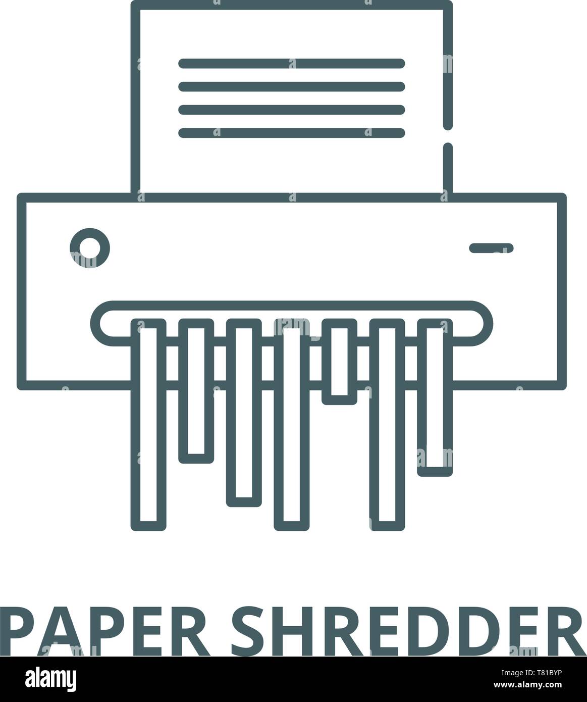 Paper shredder vector line icon, linear concept, outline sign, symbol ...