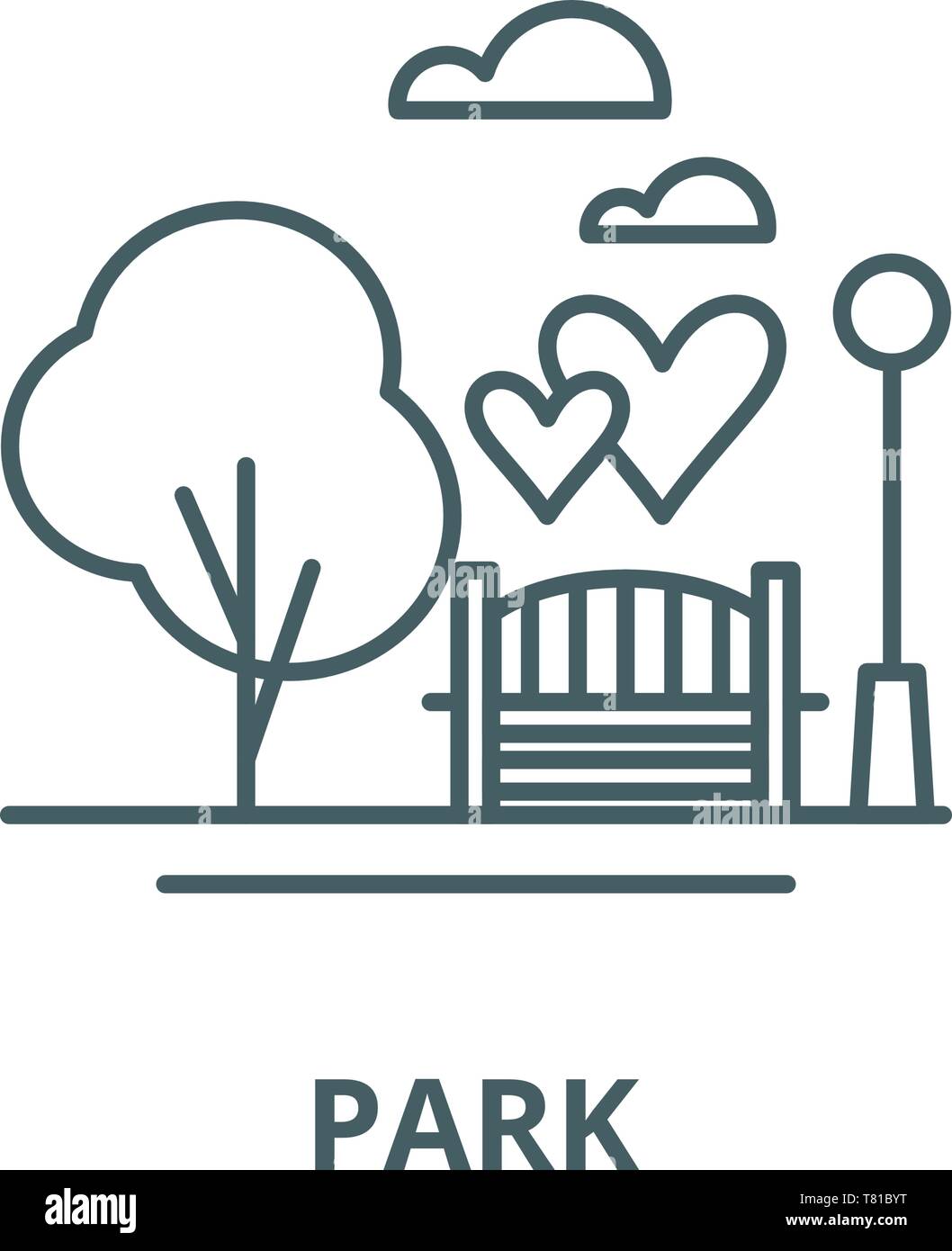 Park vector line icon, linear concept, outline sign, symbol Stock ...