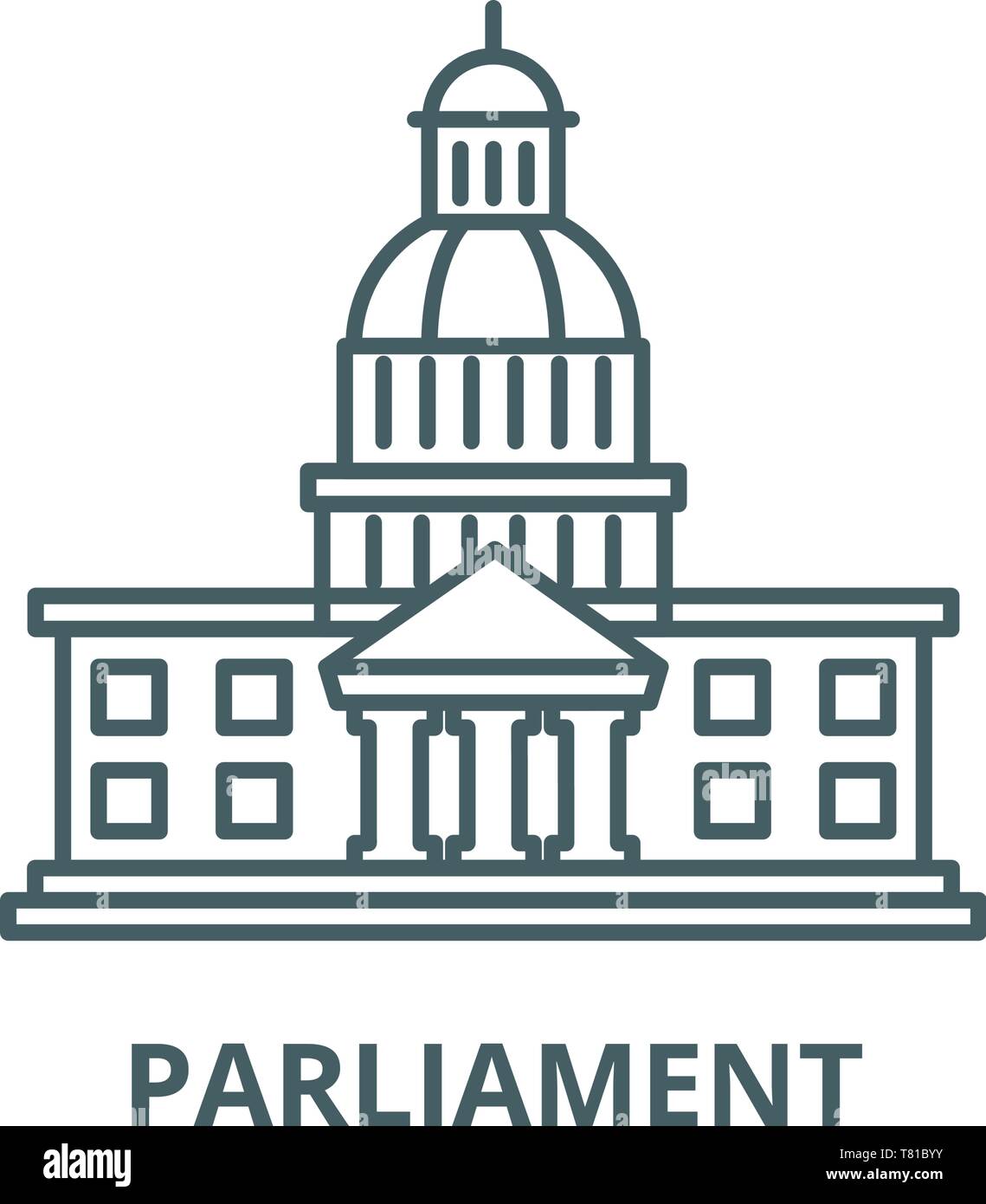 Parliament Vector Line Icon Linear Concept Outline Sign Symbol Stock Vector Image And Art Alamy