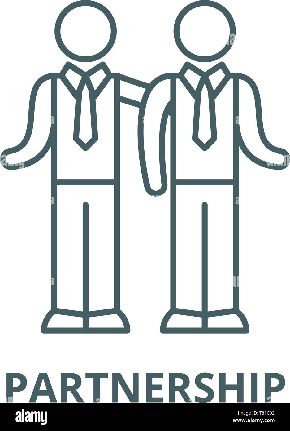 Partnership vector line icon, linear concept, outline sign, symbol ...