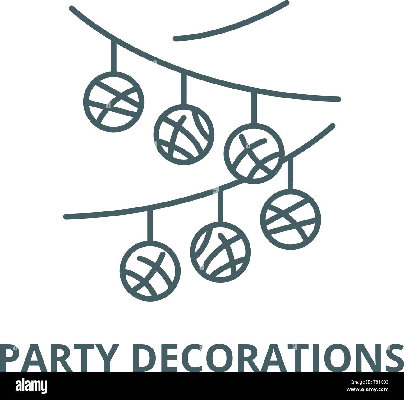 Party decorations vector line icon, linear concept, outline sign ...