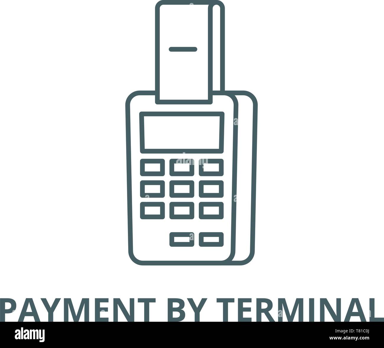 Payment by terminal vector line icon, linear concept, outline sign ...