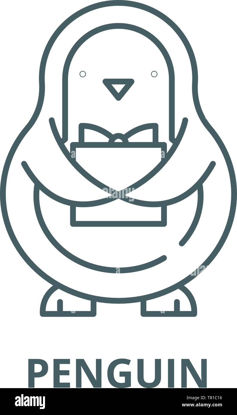 Penguin vector line icon, linear concept, outline sign, symbol Stock ...