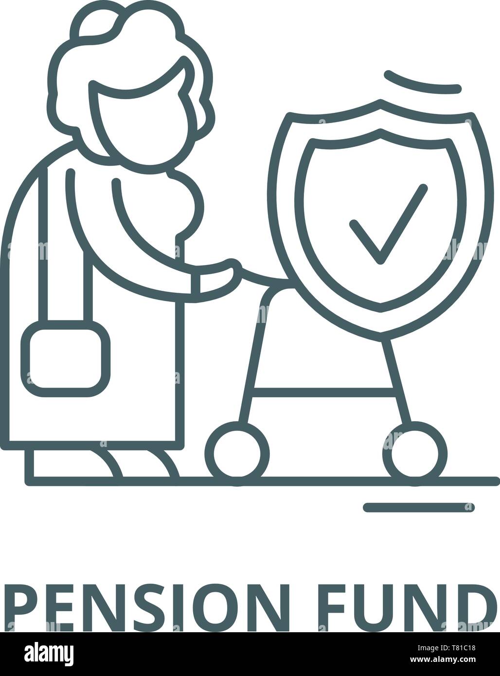 Pension fund vector line icon, linear concept, outline sign, symbol ...