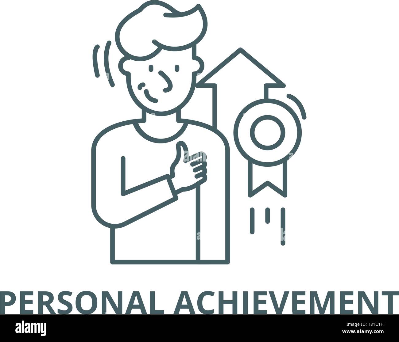 Personal achievement vector line icon, linear concept, outline sign ...