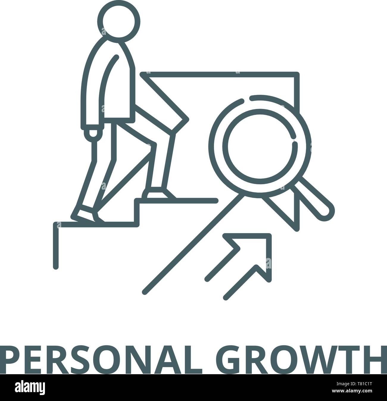 Personal growth vector line icon, linear concept, outline sign, symbol ...