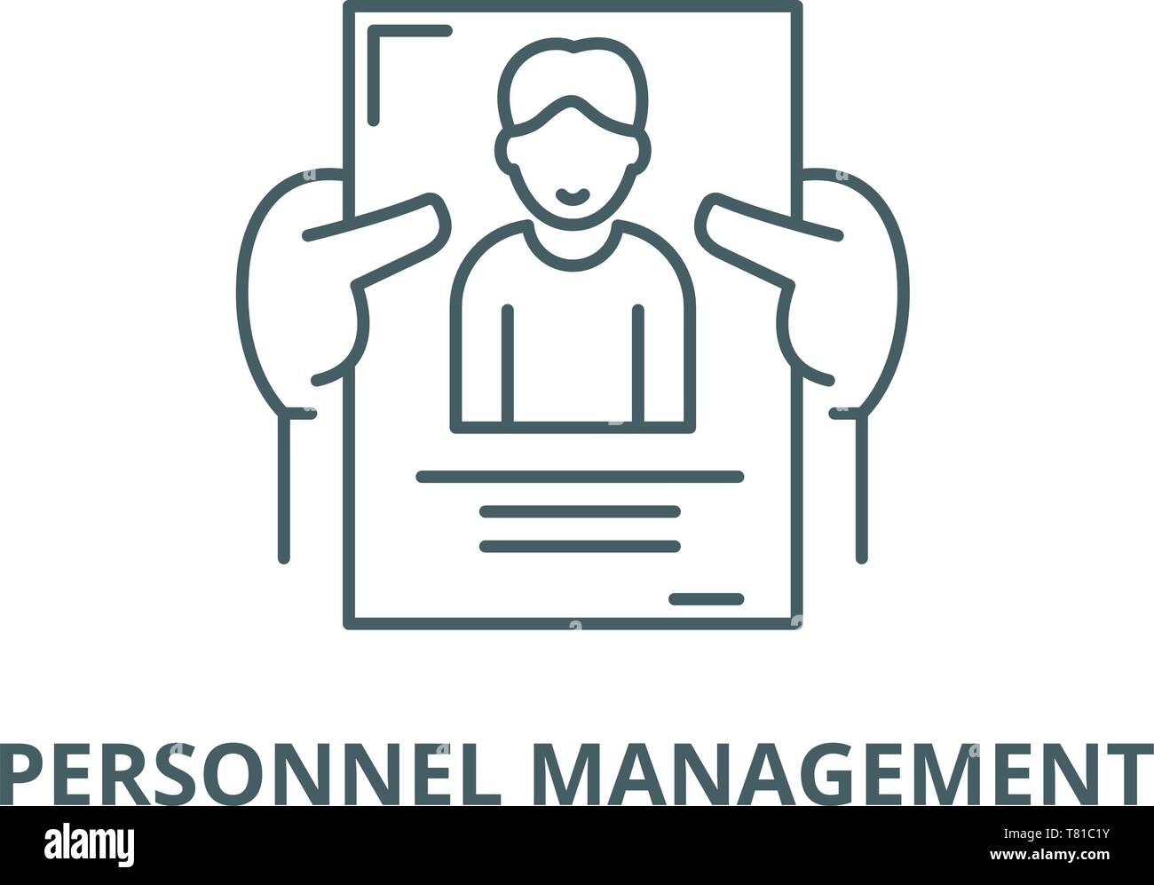 Personnel management vector line icon, linear concept, outline sign, symbol Stock Vector Image ...