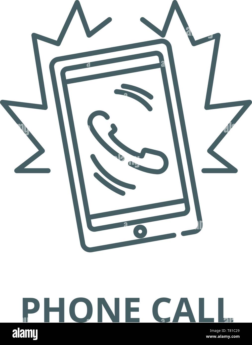 Phone call vector line icon, linear concept, outline sign, symbol Stock ...