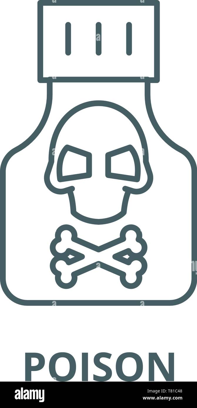 Poison vector line icon, linear concept, outline sign, symbol Stock ...