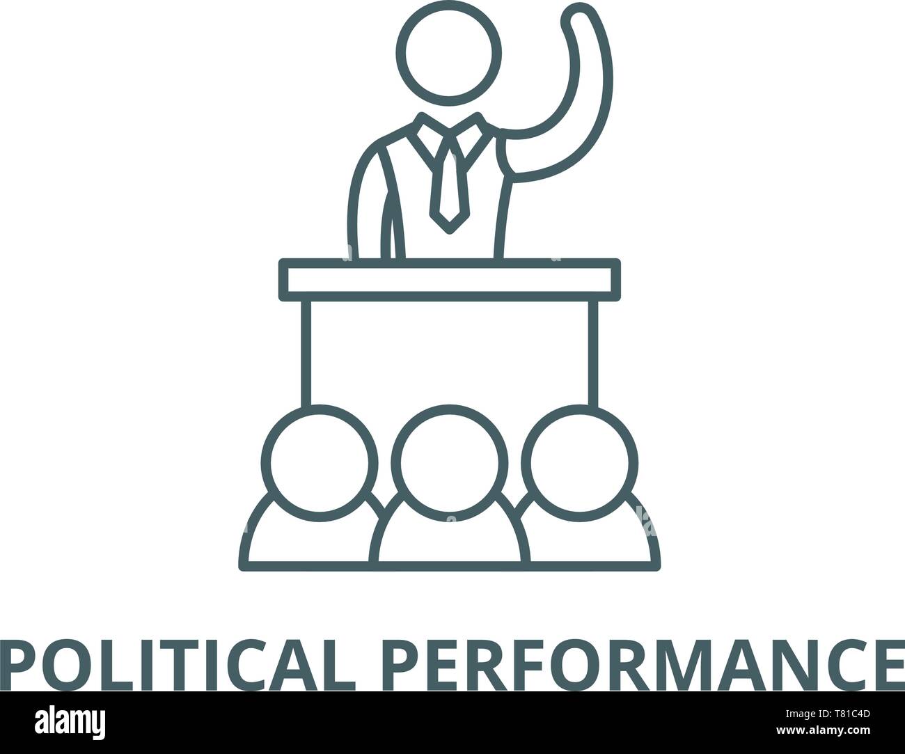 Political performance vector line icon, linear concept, outline sign ...