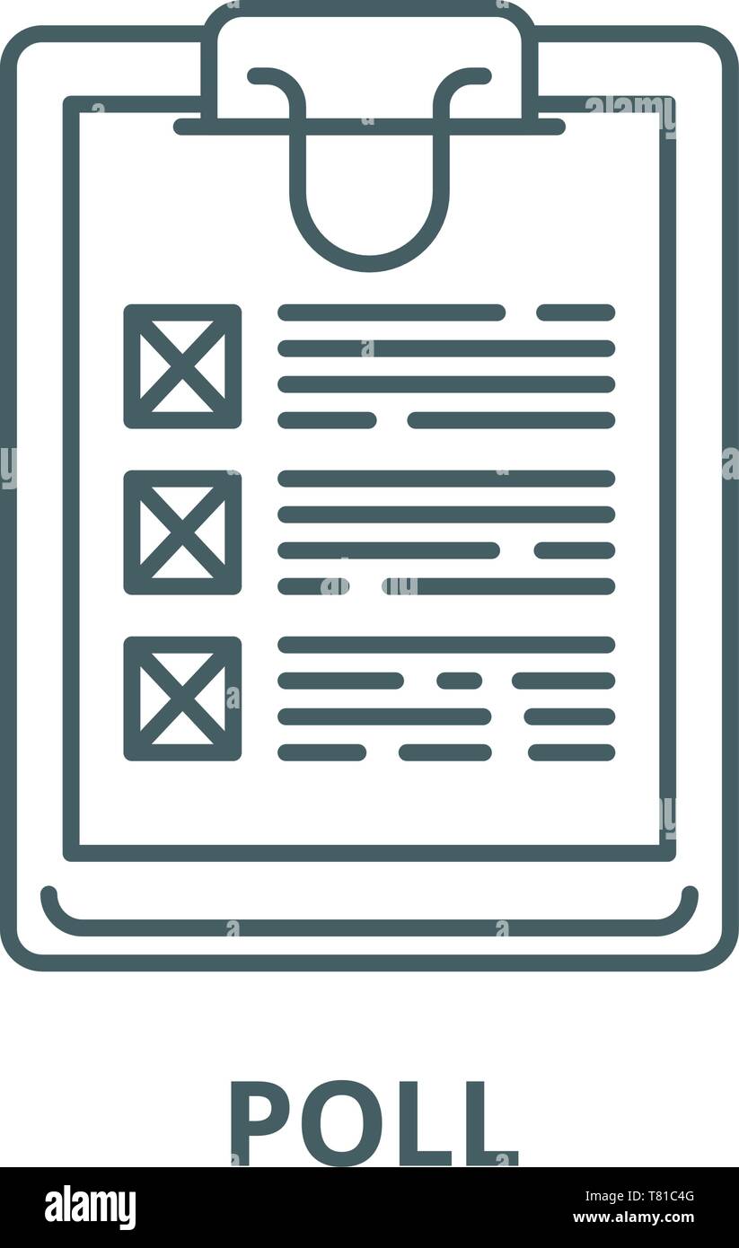 Poll vector line icon, linear concept, outline sign, symbol Stock ...