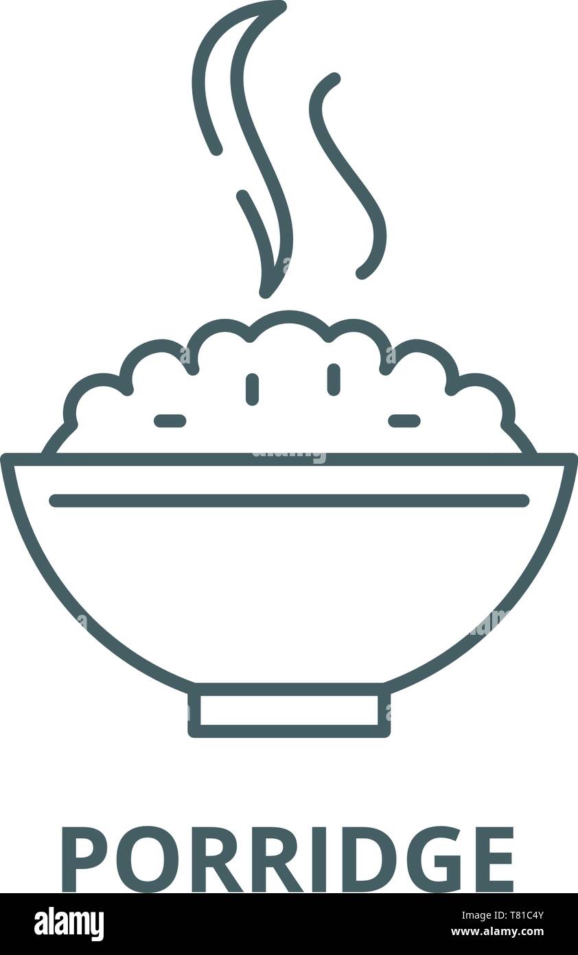 Porridge vector line icon, linear concept, outline sign, symbol Stock ...