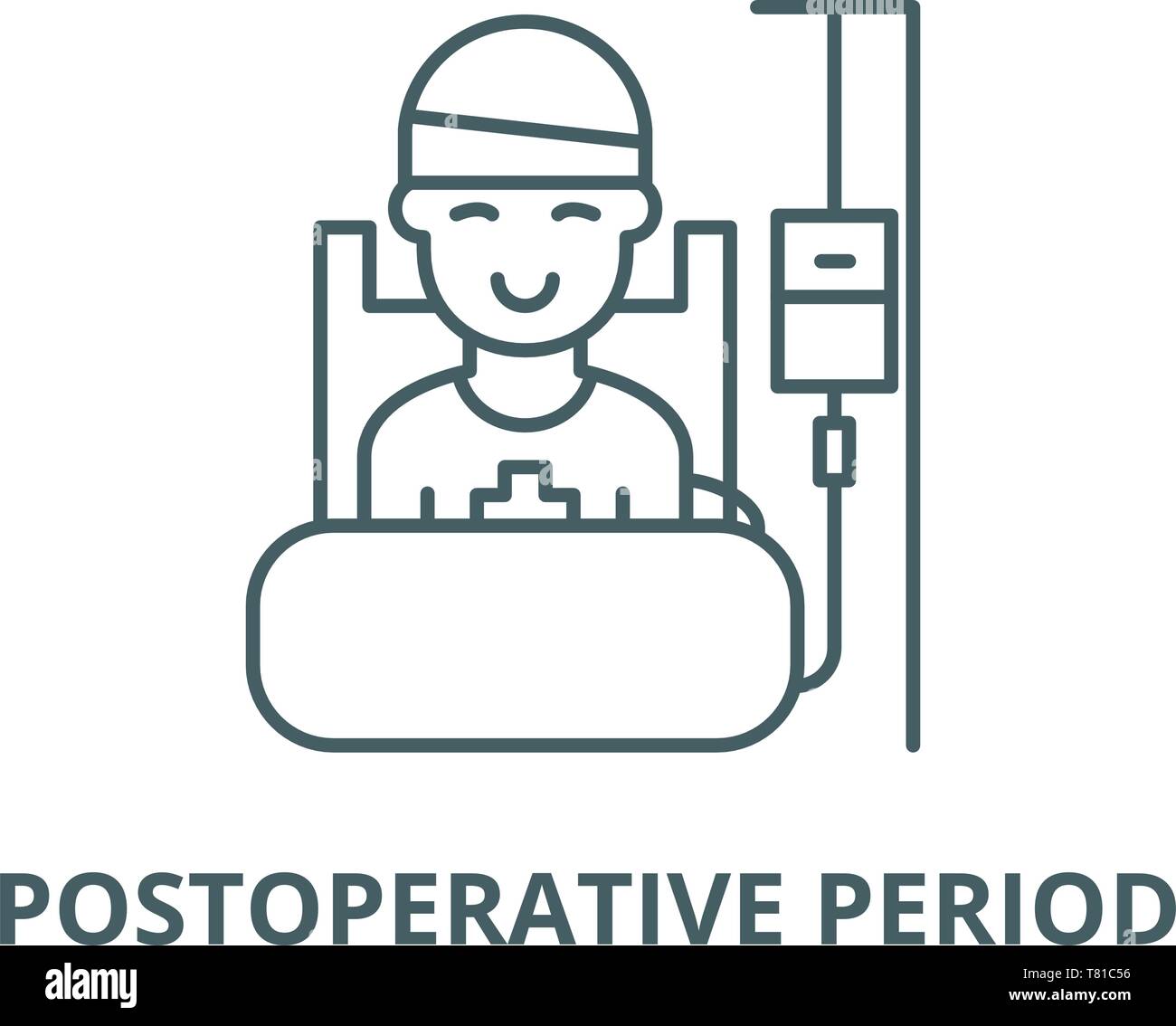 Postoperative period vector line icon, linear concept, outline sign ...