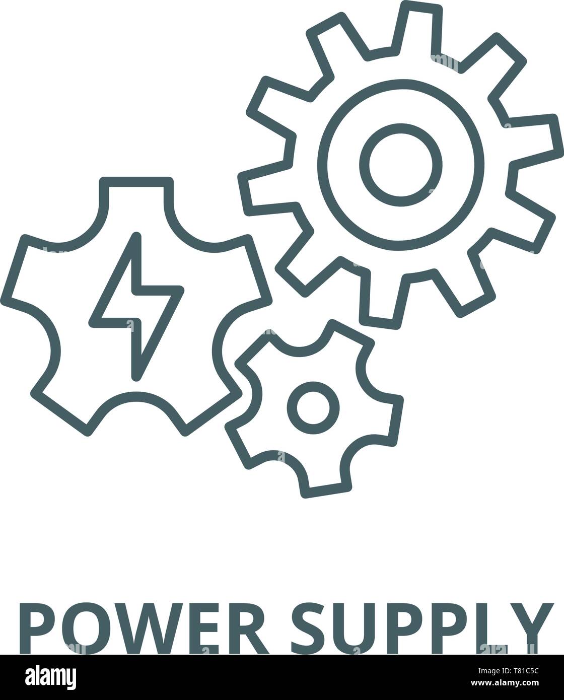 Power supply vector line icon, linear concept, outline sign, symbol ...
