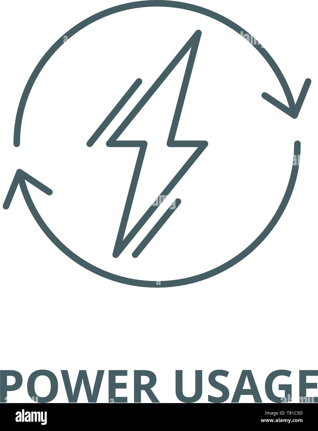Power usage vector line icon, linear concept, outline sign, symbol ...