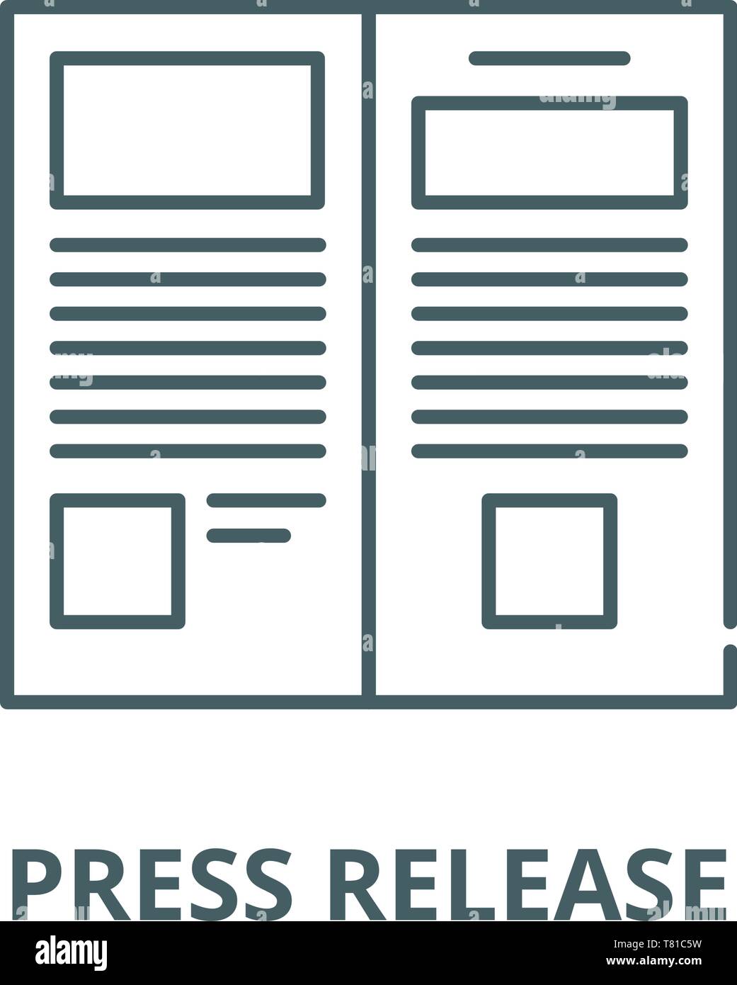 Press release vector line icon, linear concept, outline sign, symbol ...