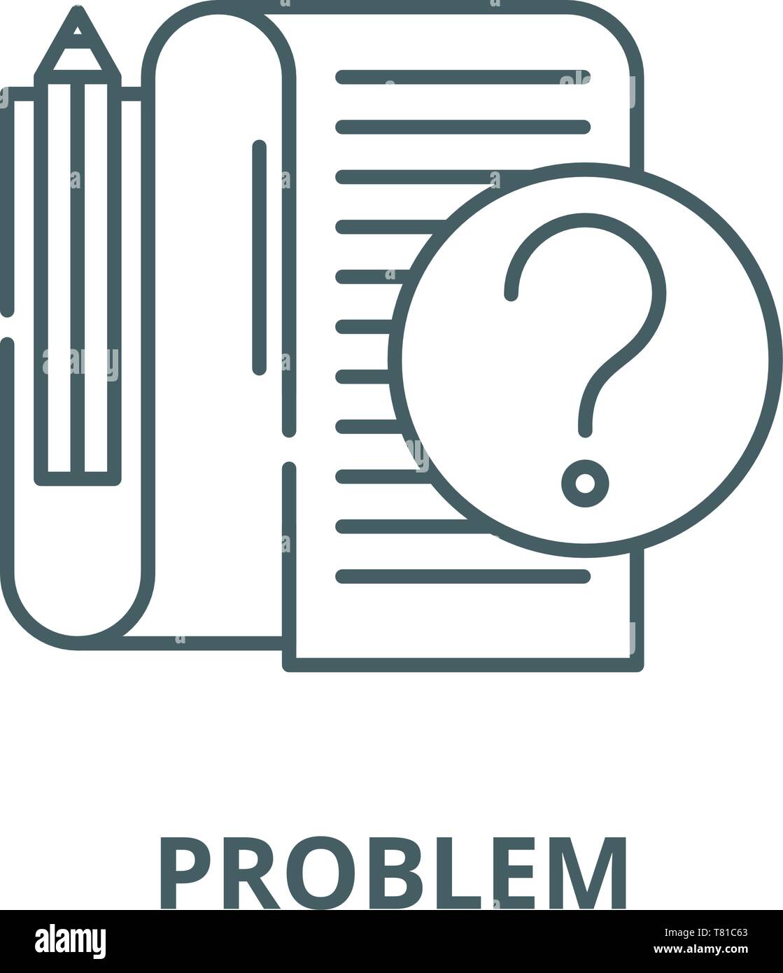 Problem vector line icon, linear concept, outline sign, symbol Stock ...