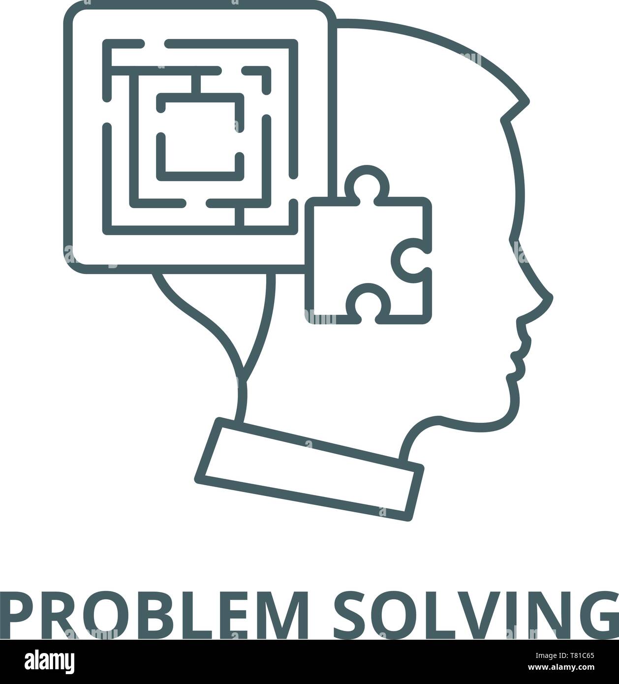 Problem solving vector line icon, linear concept, outline sign, symbol ...