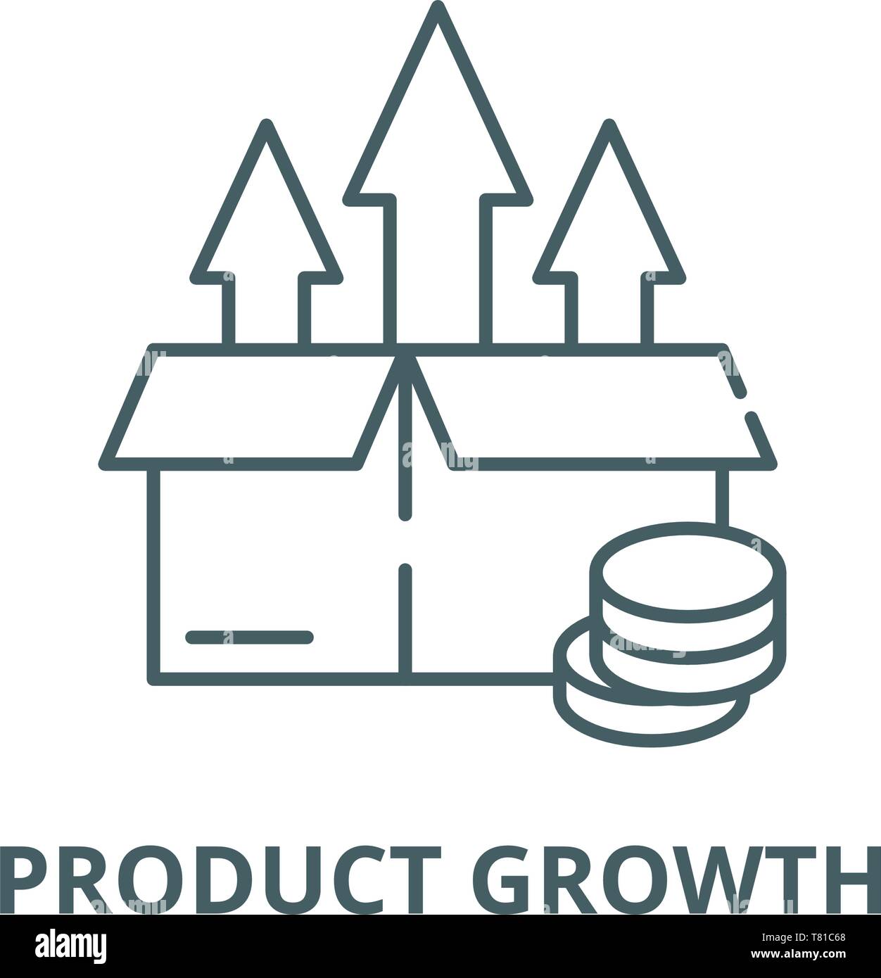 Product growth vector line icon, linear concept, outline sign, symbol ...