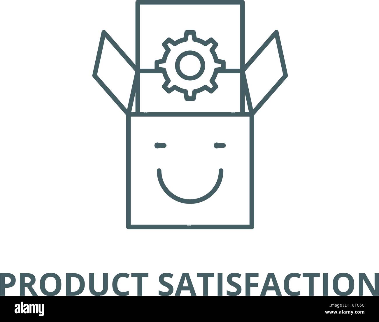 Product satisfaction vector line icon, linear concept, outline sign ...