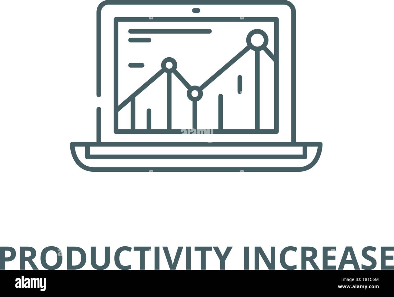 Productivity increase vector line icon, linear concept, outline sign ...
