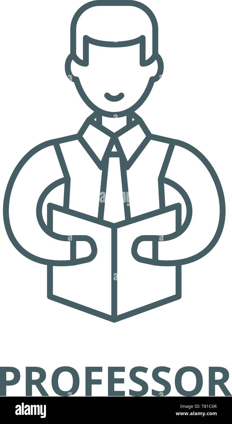 Professor vector line icon, linear concept, outline sign, symbol Stock ...