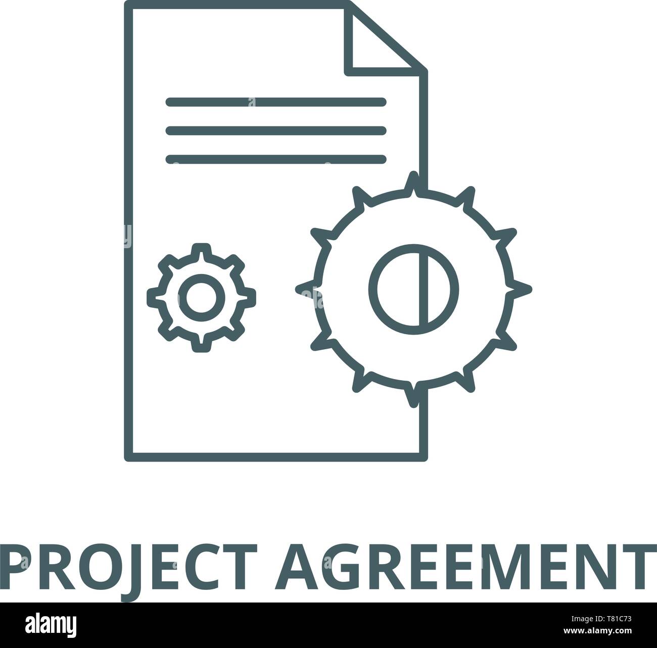 Project agreement vector line icon, linear concept, outline sign ...