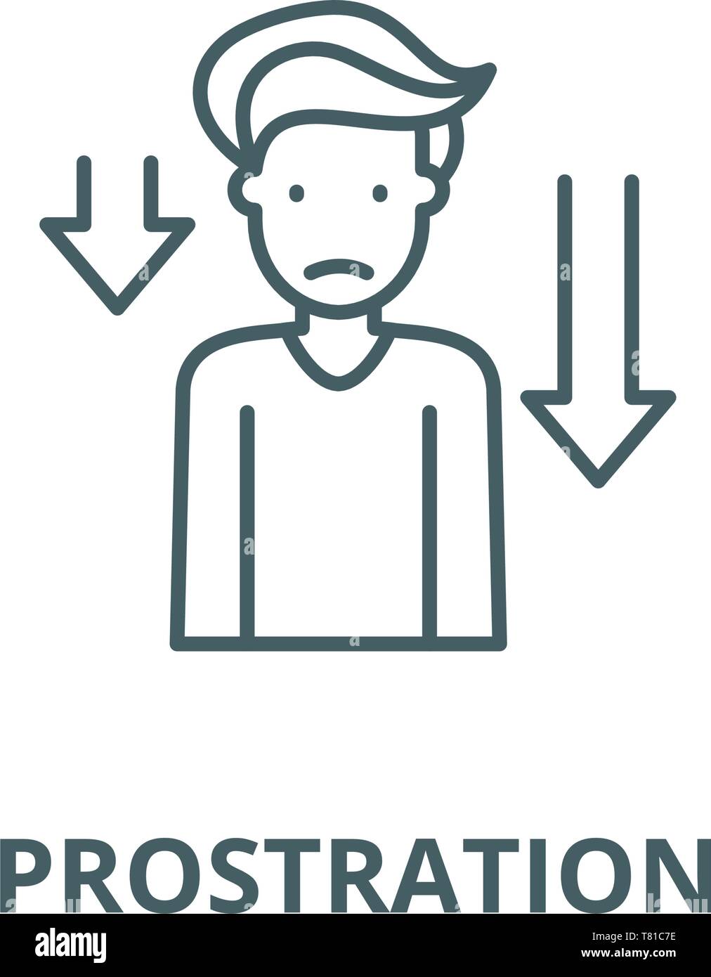 Prostration vector line icon, linear concept, outline sign, symbol ...