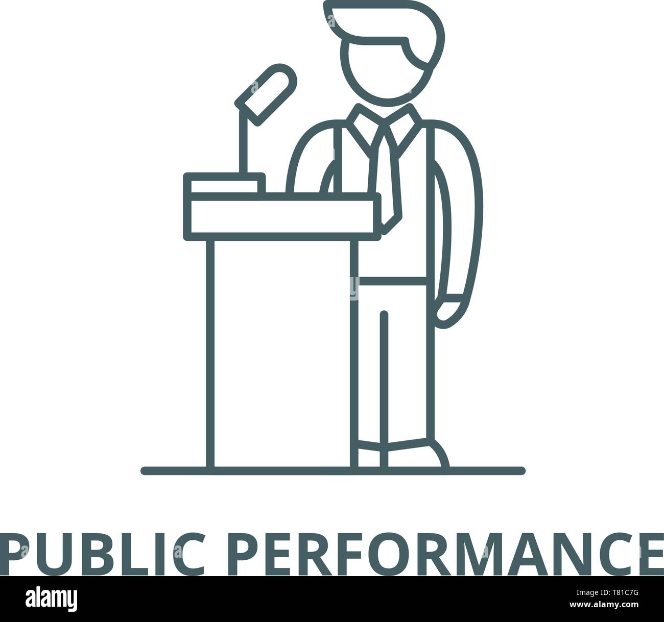 Public performance vector line icon, linear concept, outline sign ...