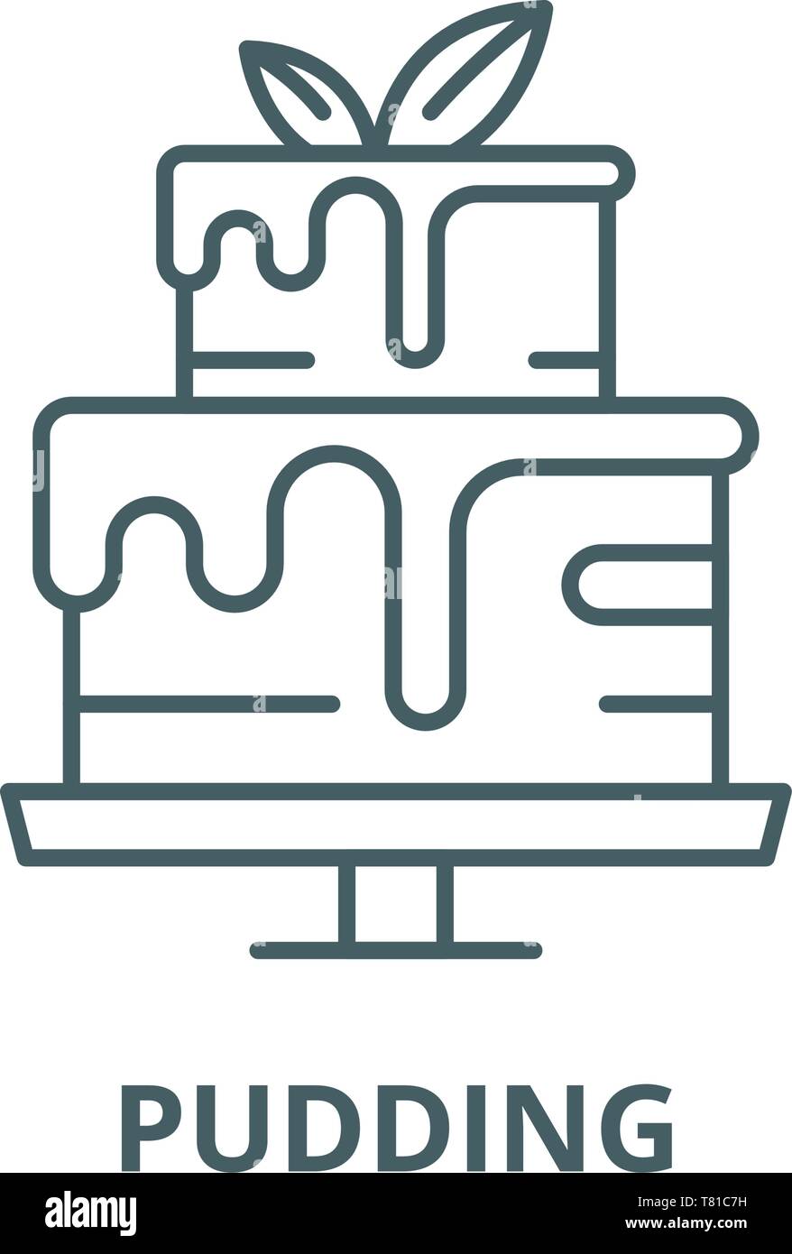 Pudding vector line icon, linear concept, outline sign, symbol Stock ...
