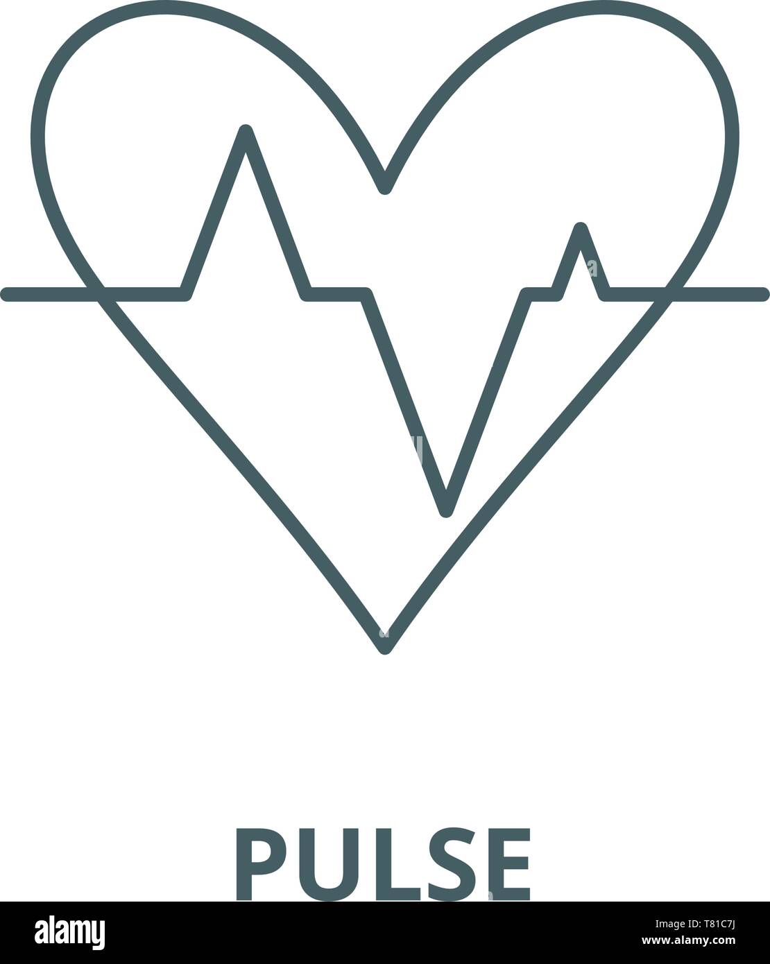 Pulse vector line icon, linear concept, outline sign, symbol Stock ...