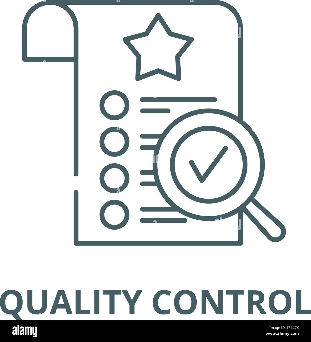 Quality control vector line icon, linear concept, outline sign, symbol ...