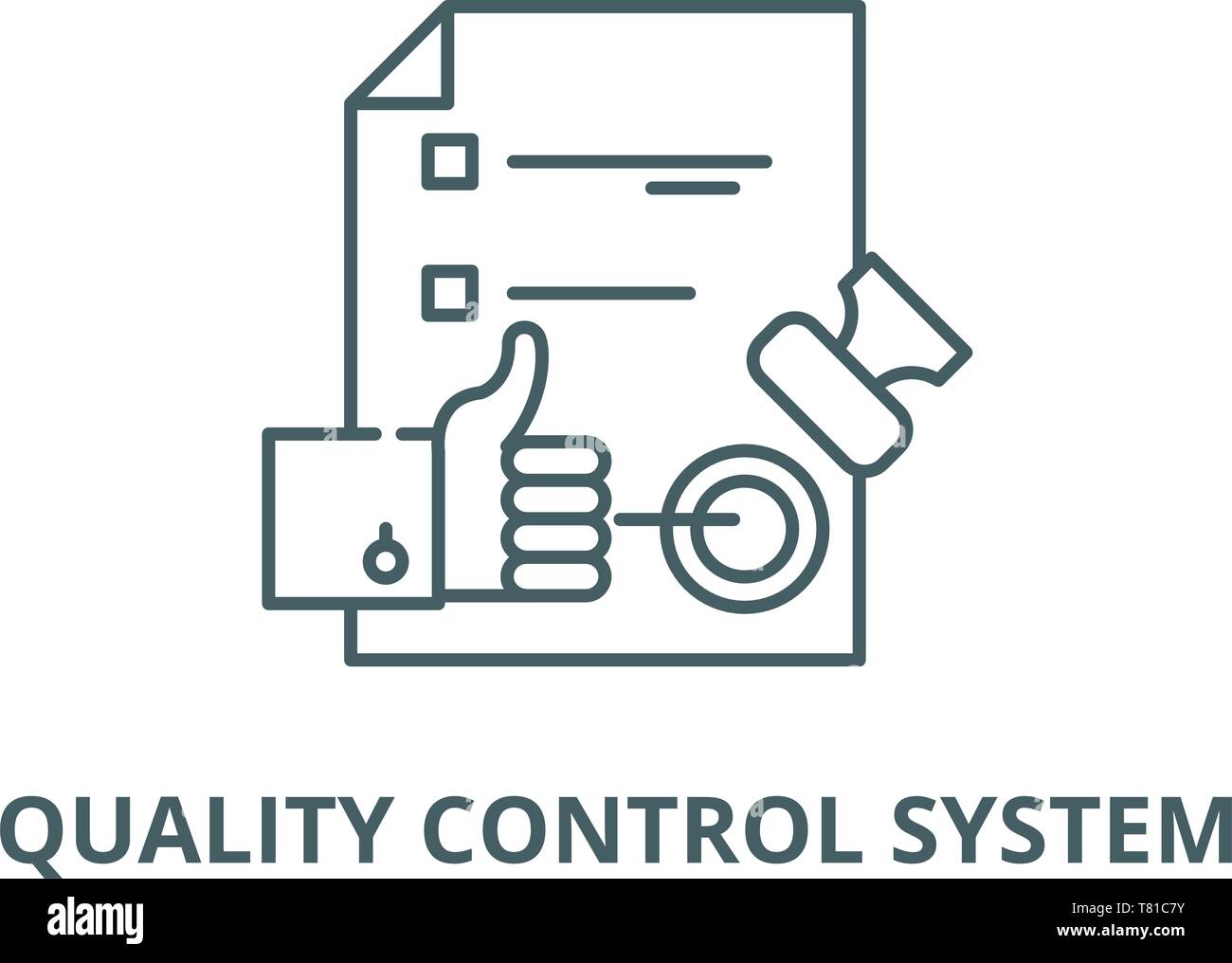 Quality control system vector line icon, linear concept, outline sign, symbol Stock Vector Image ...