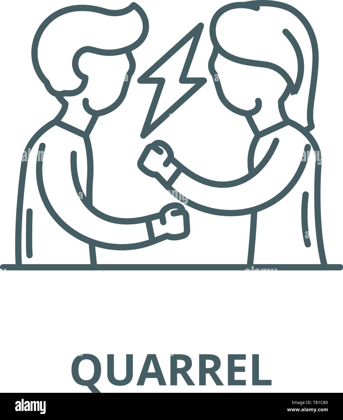 Quarrel vector line icon, linear concept, outline sign, symbol Stock Vector Image & Art - Alamy