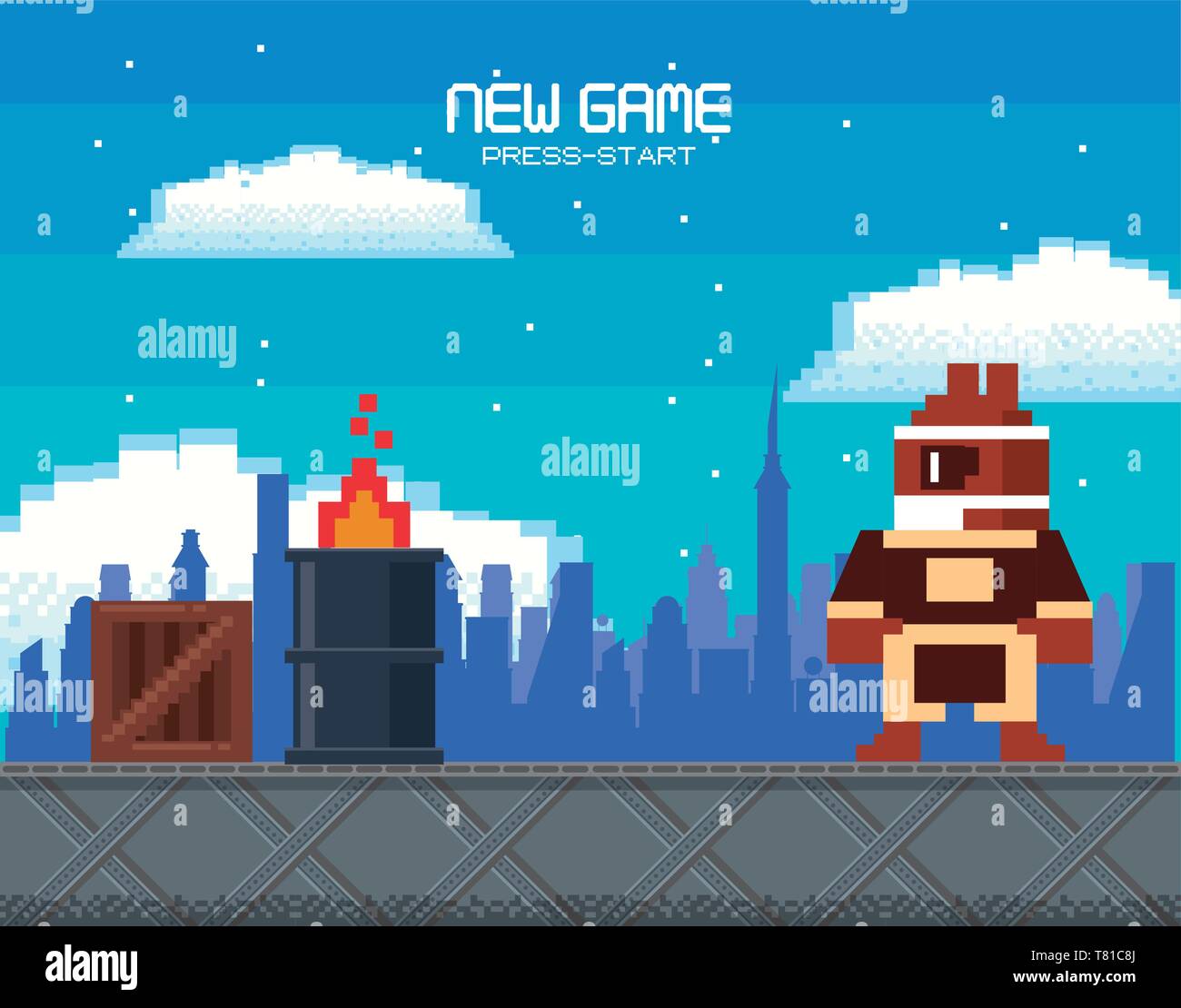 Retro videogame screen arcade background card Stock Vector Image & Art ...