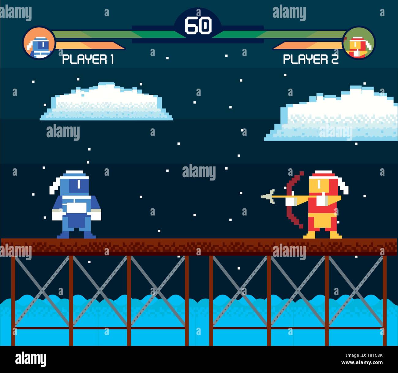 Retro videogame screen arcade background card Stock Vector Image & Art ...