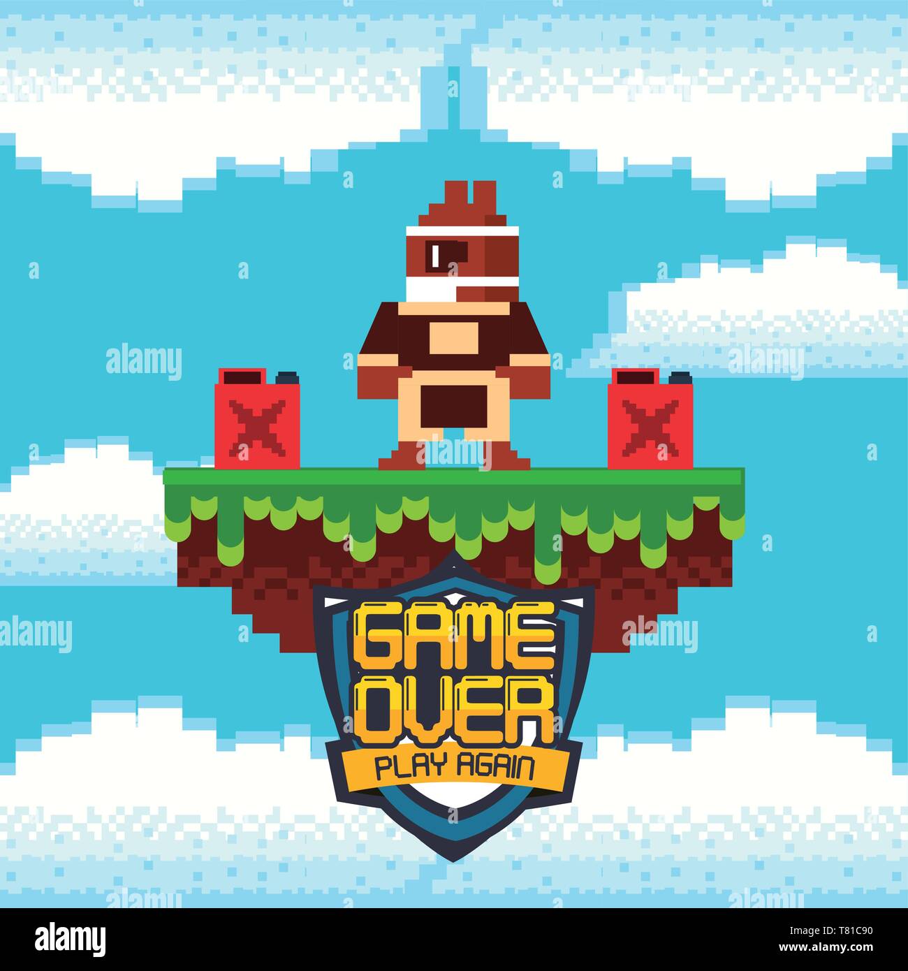 Retro videogame screen arcade background card Stock Vector Image & Art ...