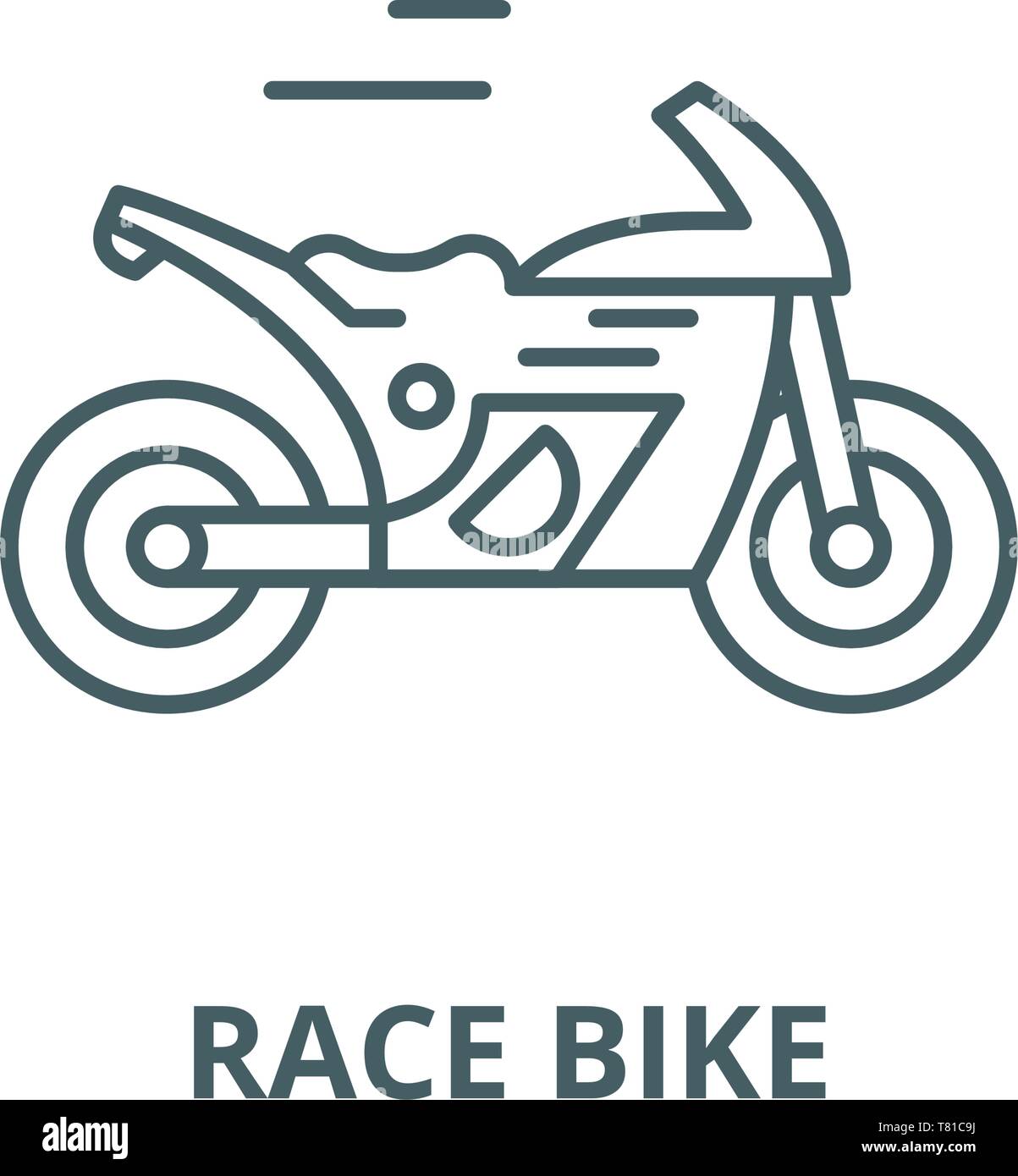 Race bike vector line icon, linear concept, outline sign, symbol Stock ...