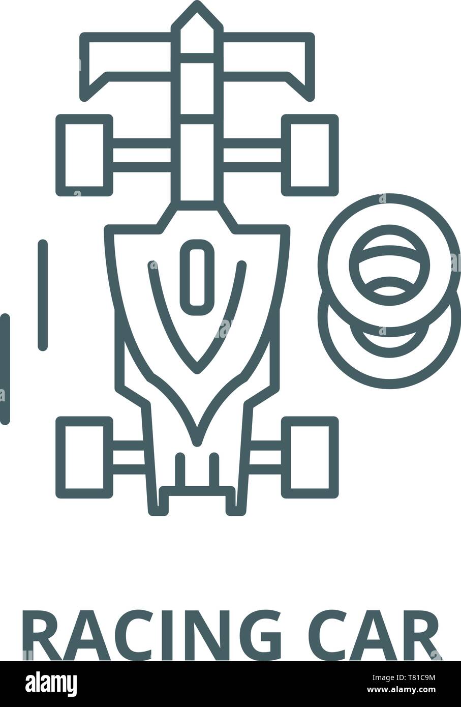 Racing car vector line icon, linear concept, outline sign, symbol Stock ...