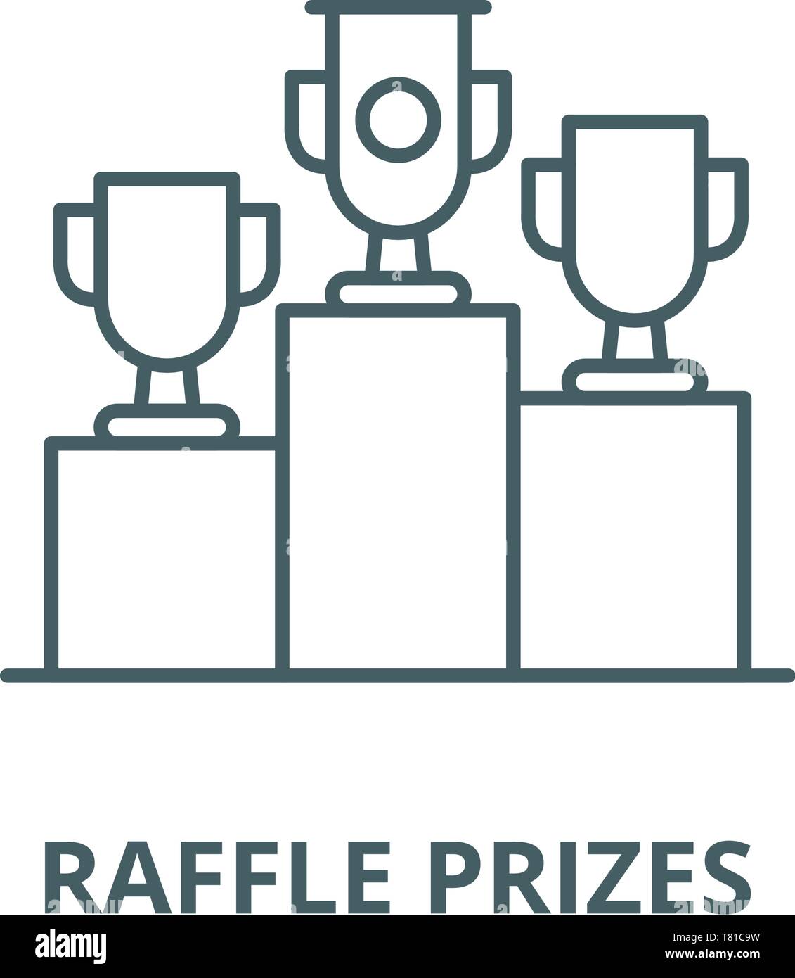 Raffle prizes vector line icon, linear concept, outline sign, symbol ...