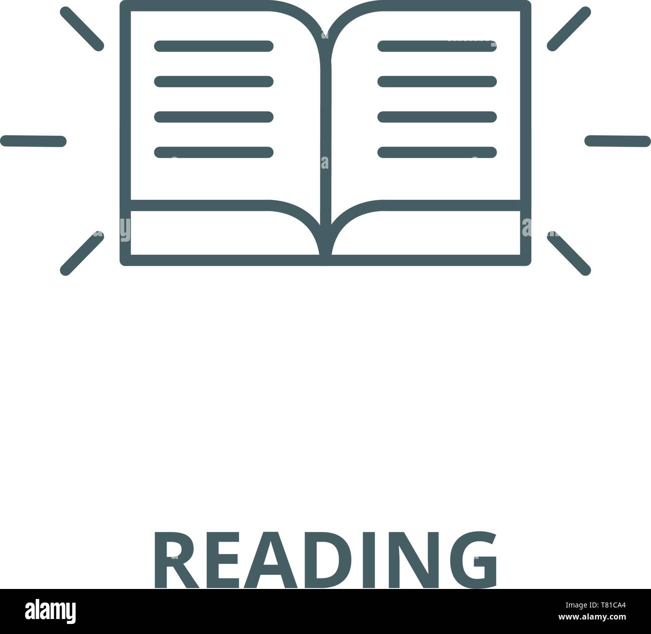 Reading vector line icon, linear concept, outline sign, symbol Stock ...