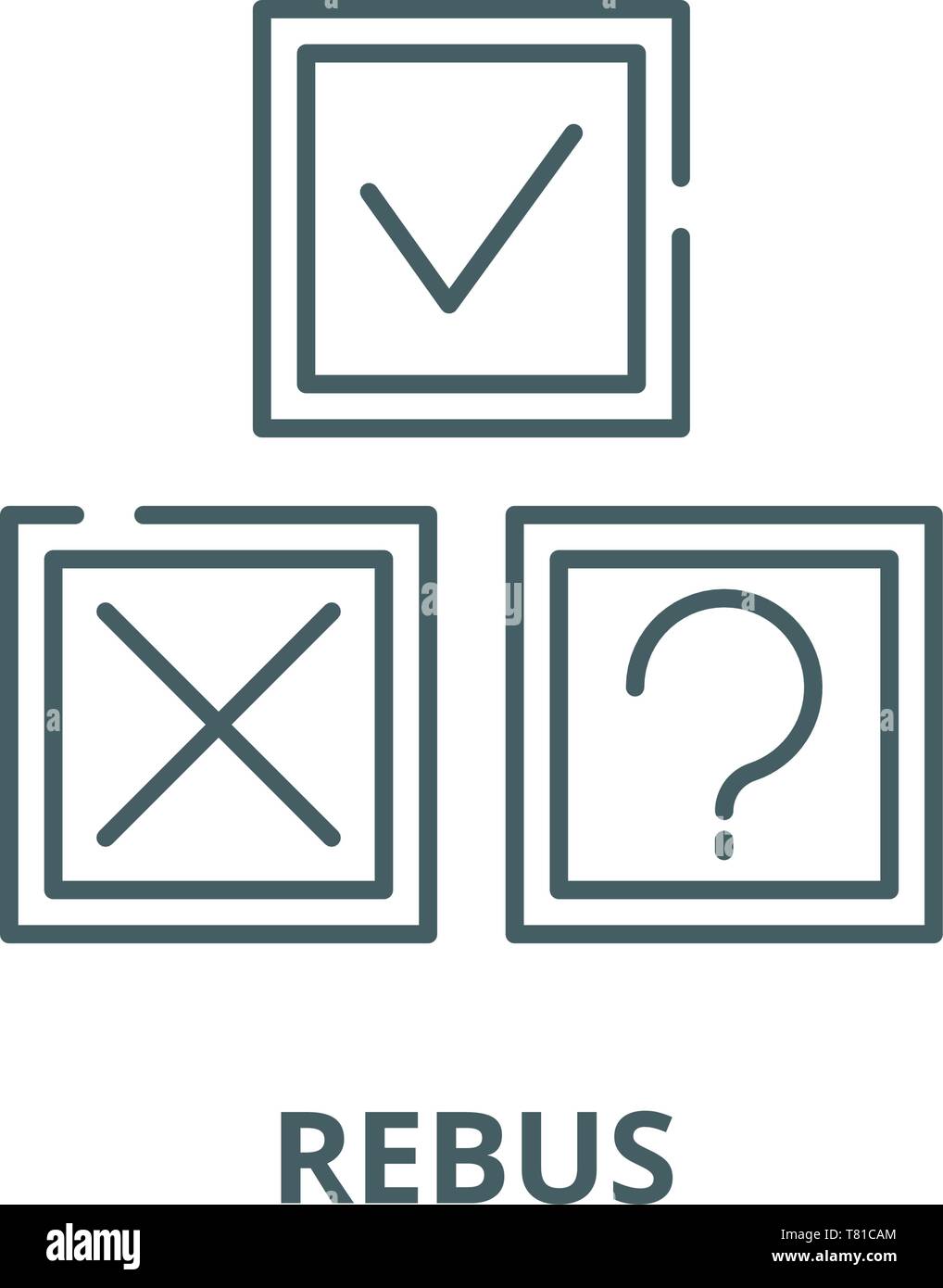 Rebus vector line icon, linear concept, outline sign, symbol Stock ...