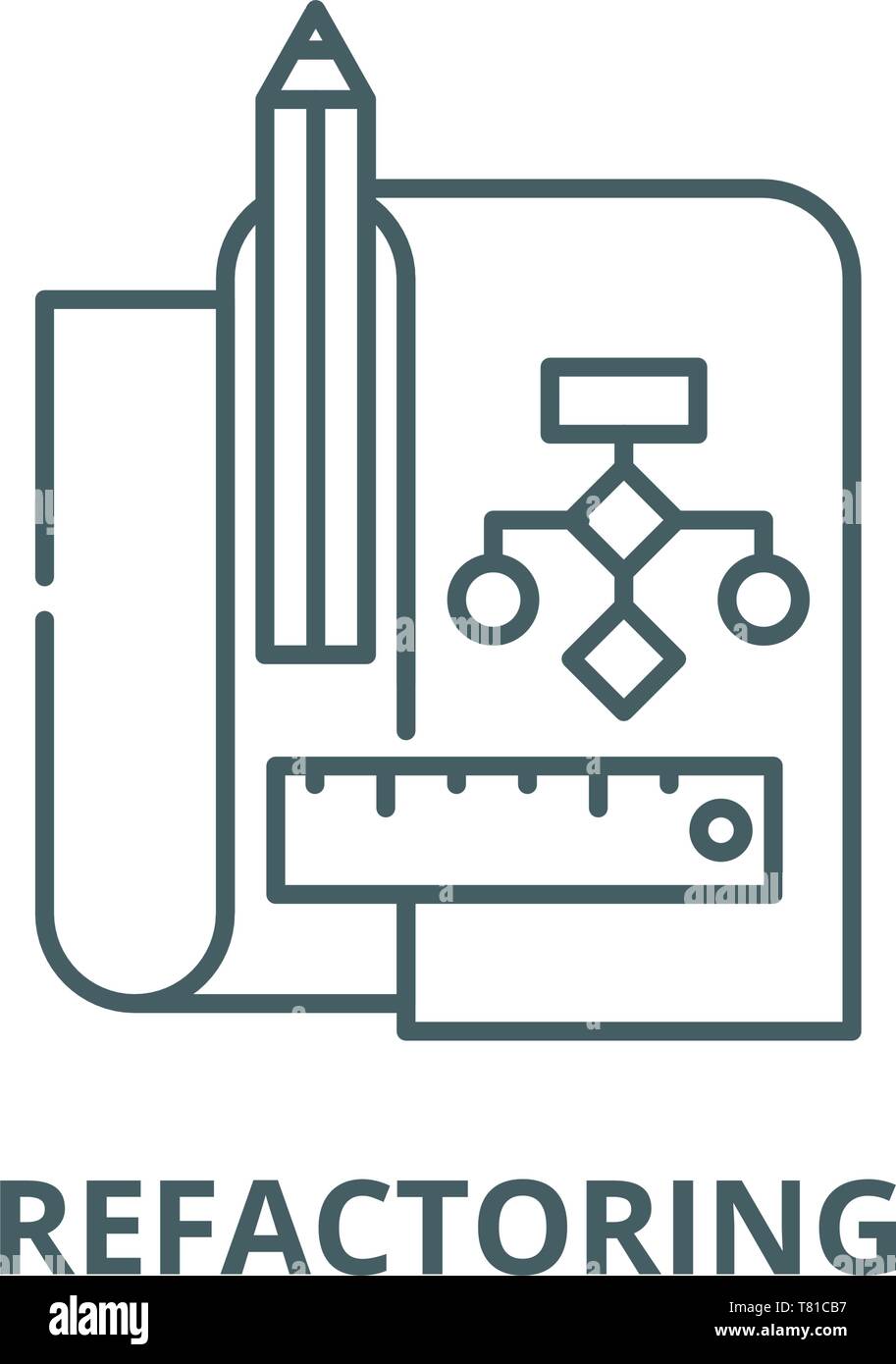 Refactoring vector line icon, linear concept, outline sign, symbol ...